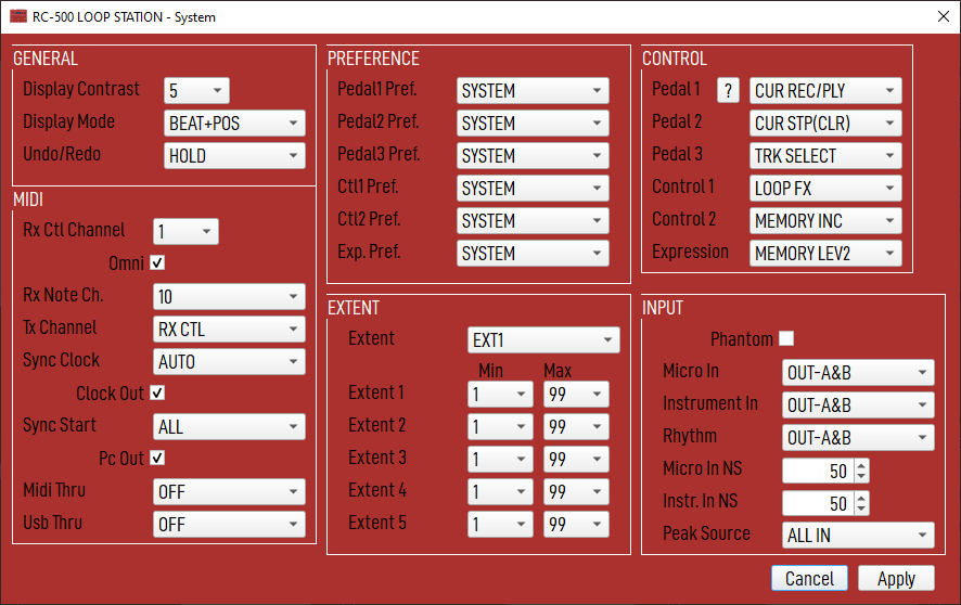 RC-500 Loop Station Editor